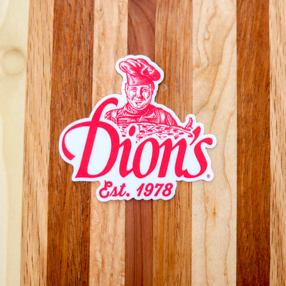 Dion's Pizza Man Sticker – Dion's Fan Shop